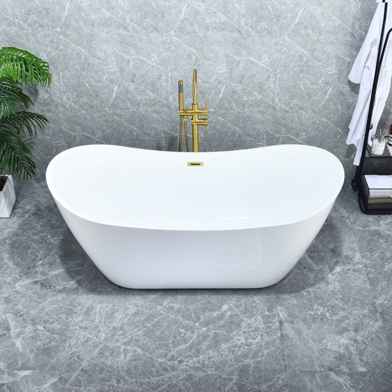 Altair Vansza 67'' x 31.5'' Freestanding Soaking Acrylic Bathtub | Wayfair